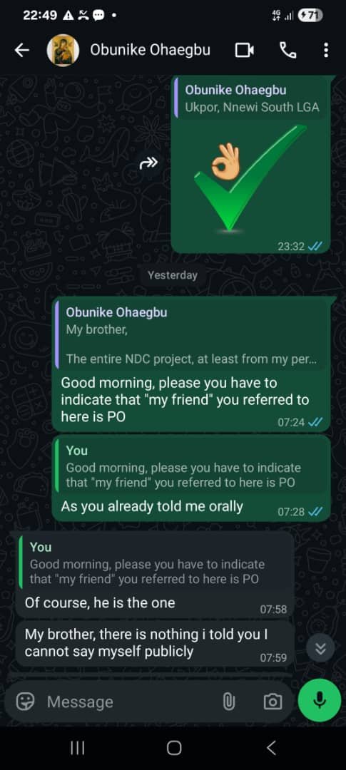 Kenneth Okonkwo Leaks WhatsApp Chats With NDC Aspirant After Peter Obi ...